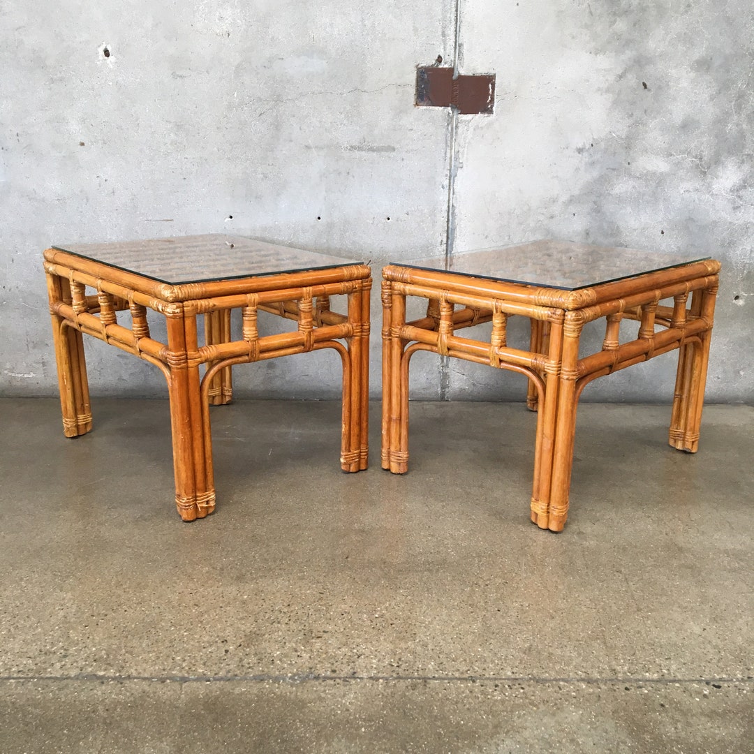 Bamboo / Cane End Tables in the Style of Franco Albini EKN75G ASK for ...