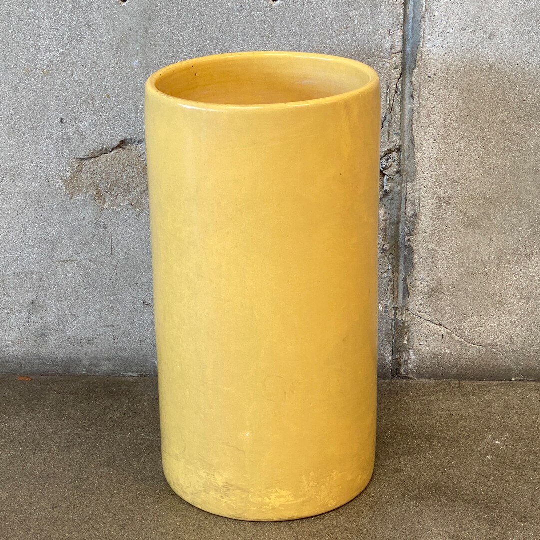Tall Yellow Cylinder Planter/umbrella Stand (Y6Q2WT) ***ASK for ...