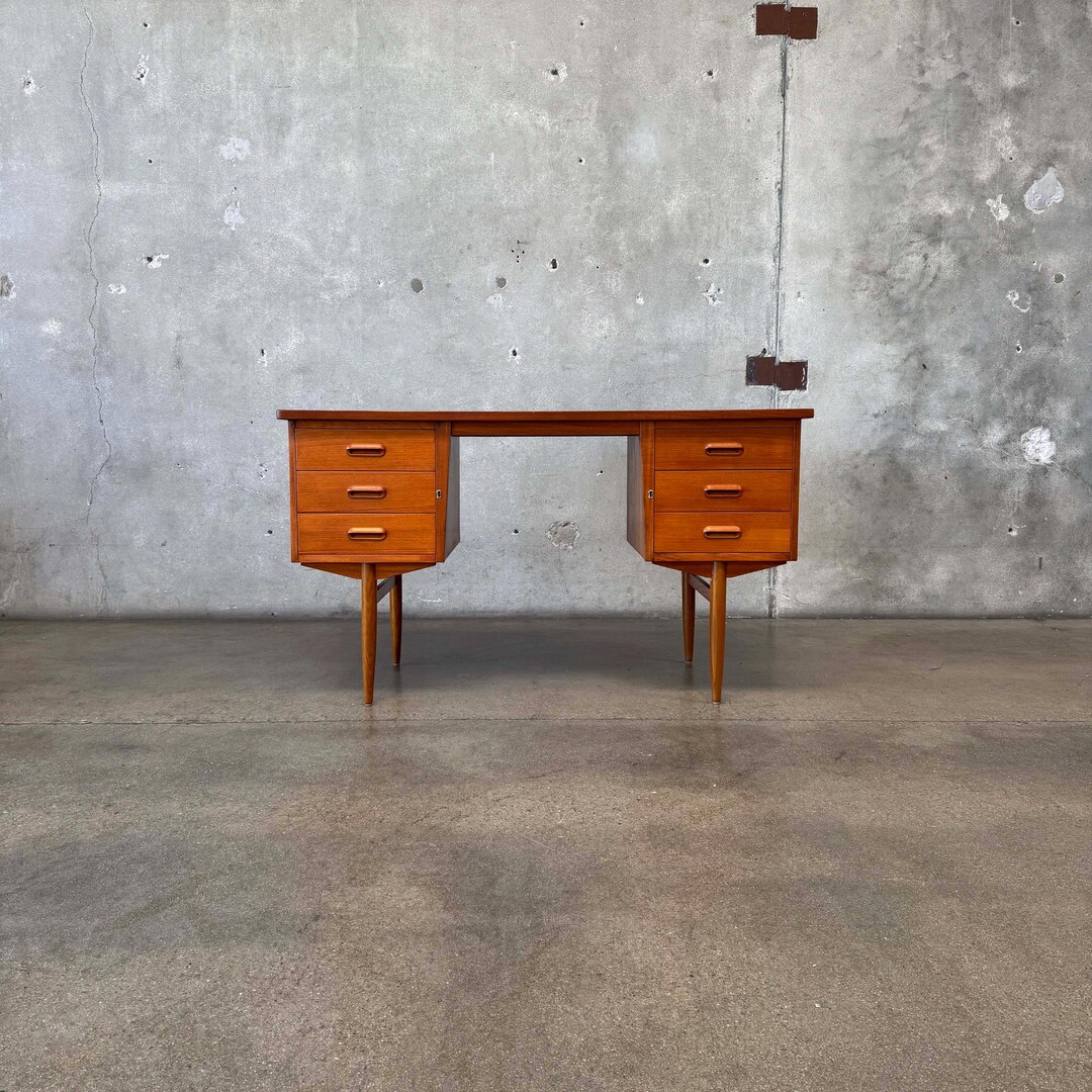Mid Century Danish Teak Desk With Keys Circa 1960 (2Y82FR) ***ASK for ...