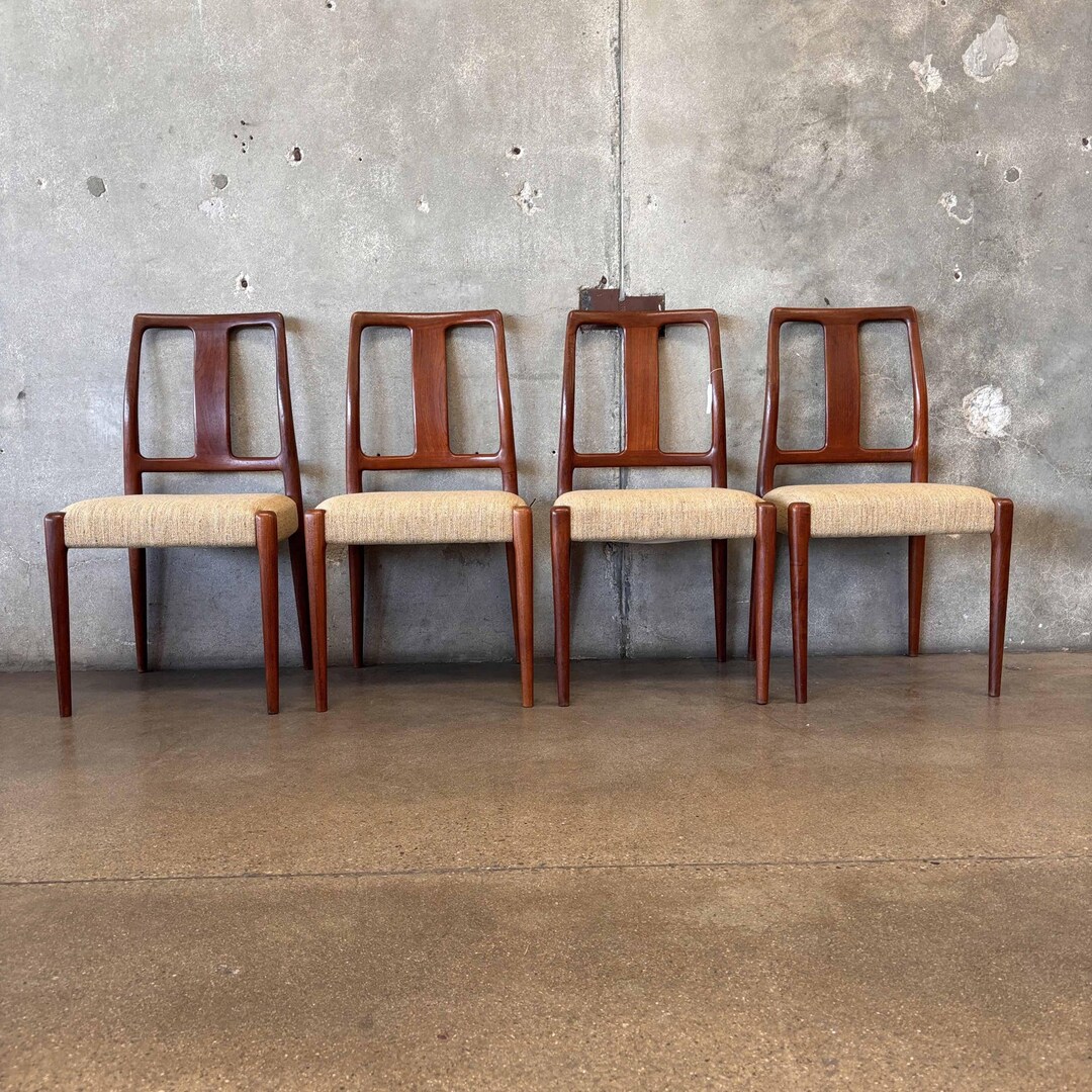Set of Four Vintage D-scan Teak Dining Chairs JH91U5 ASK for SHIPPING ...