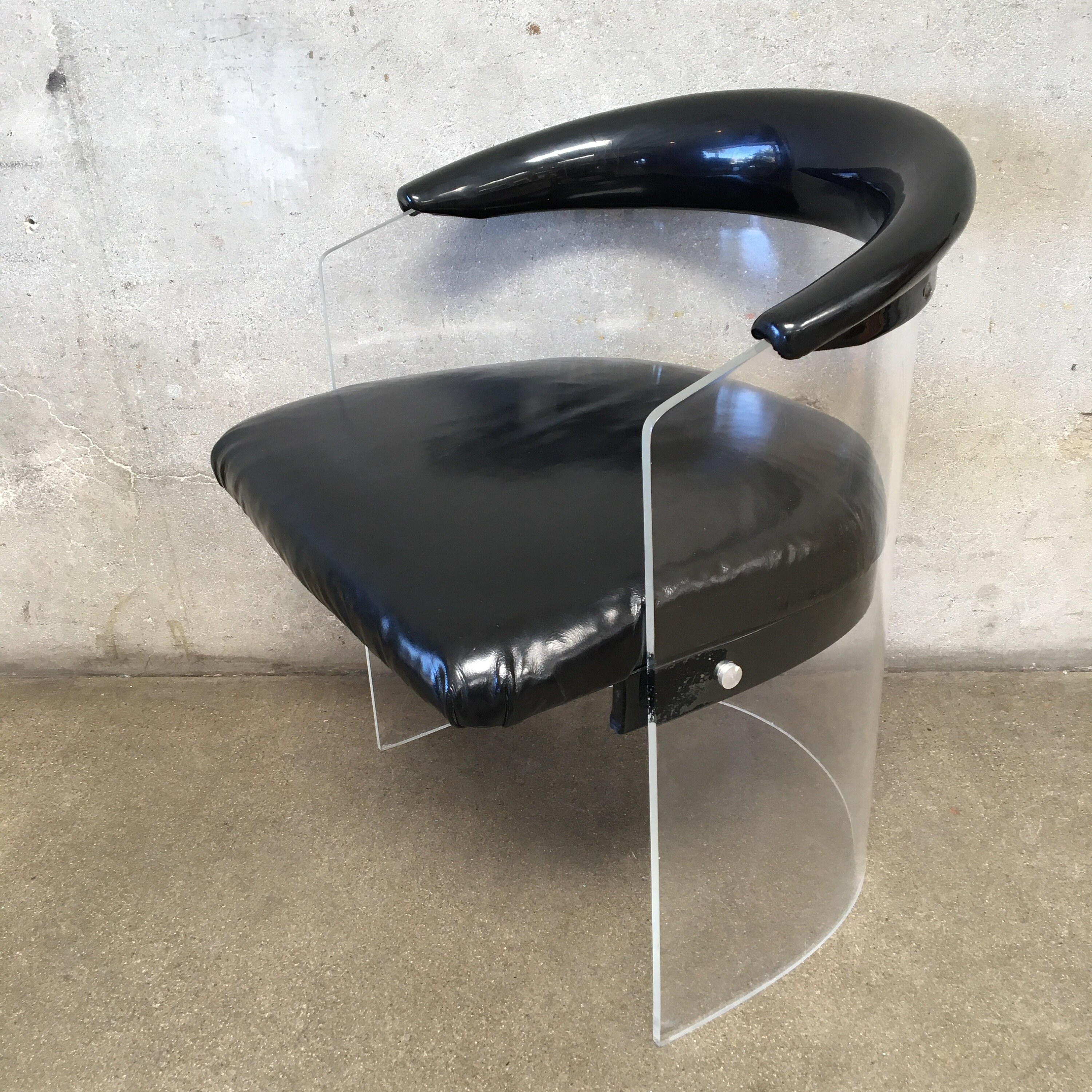 Lucite barrel chair store
