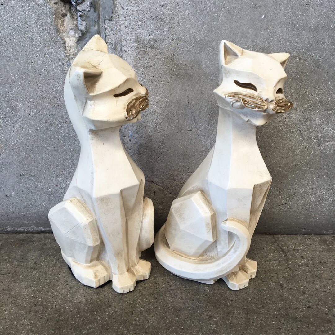 Universal Statuary Pair of Cubist Cats 1961 V7XFX7 Please - Etsy