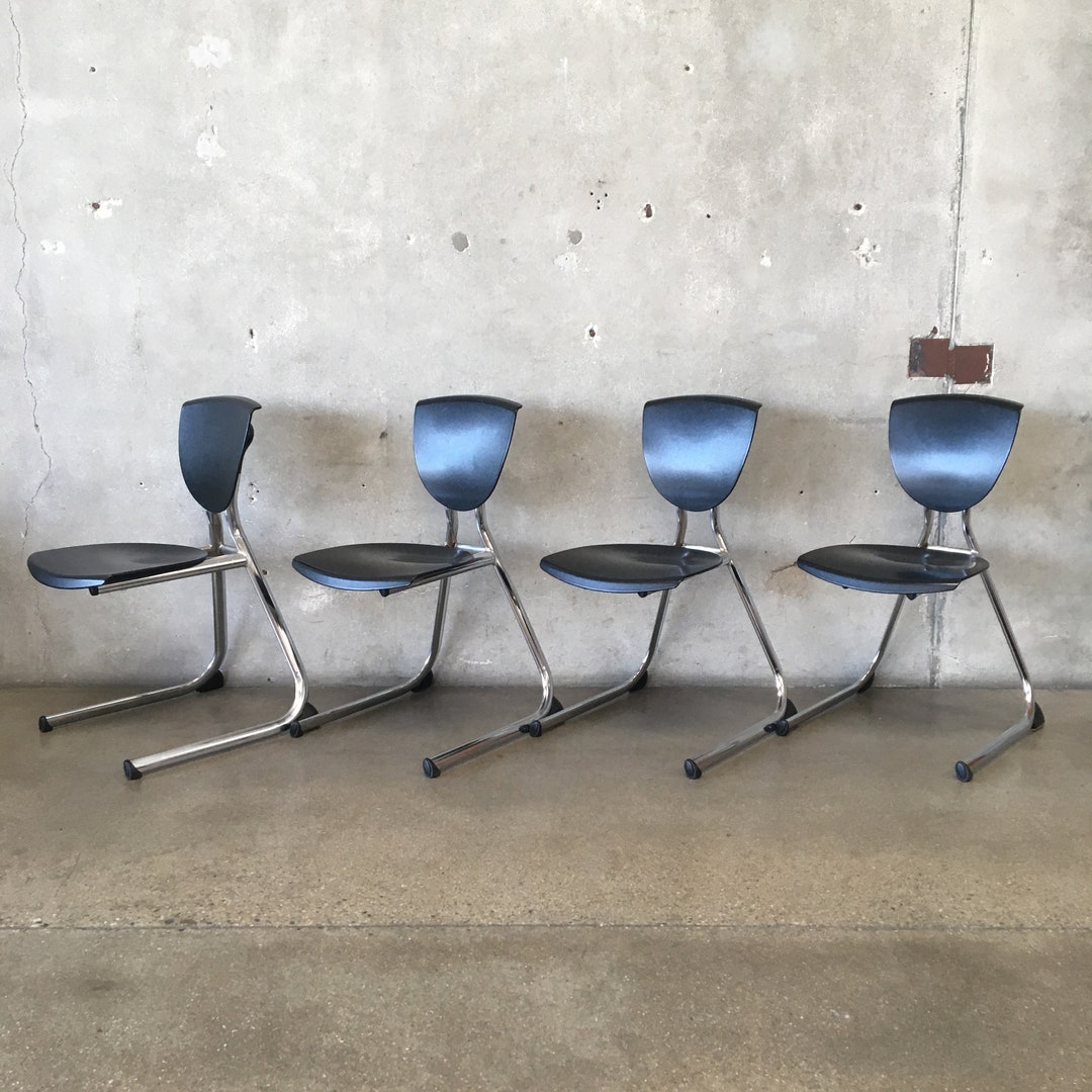 Set of 4 Vintage KI Seating Cantilever Chairs by Krueger International ...