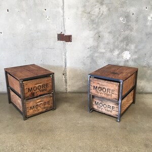 Pair of Industrial End Tables Made From Shipping Crates Moore Dry-yard ...