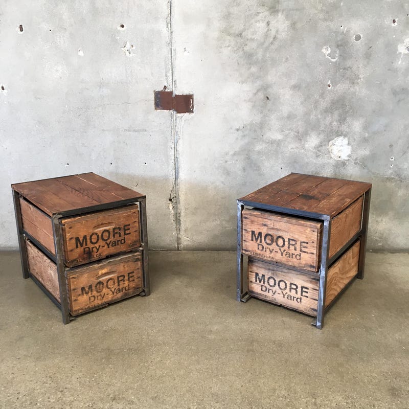 Industrial End Table - Etsy