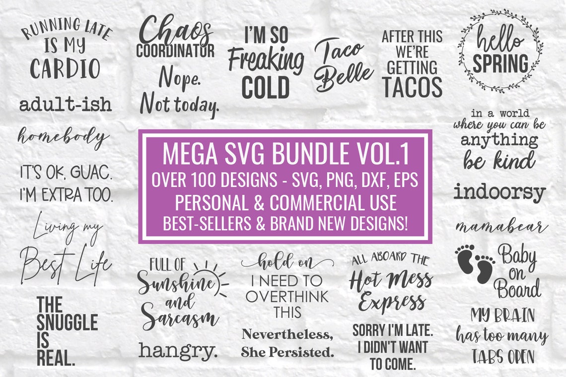 Mega SVG Cut File Bundle Over 100 Cut Files for Crafters | Etsy