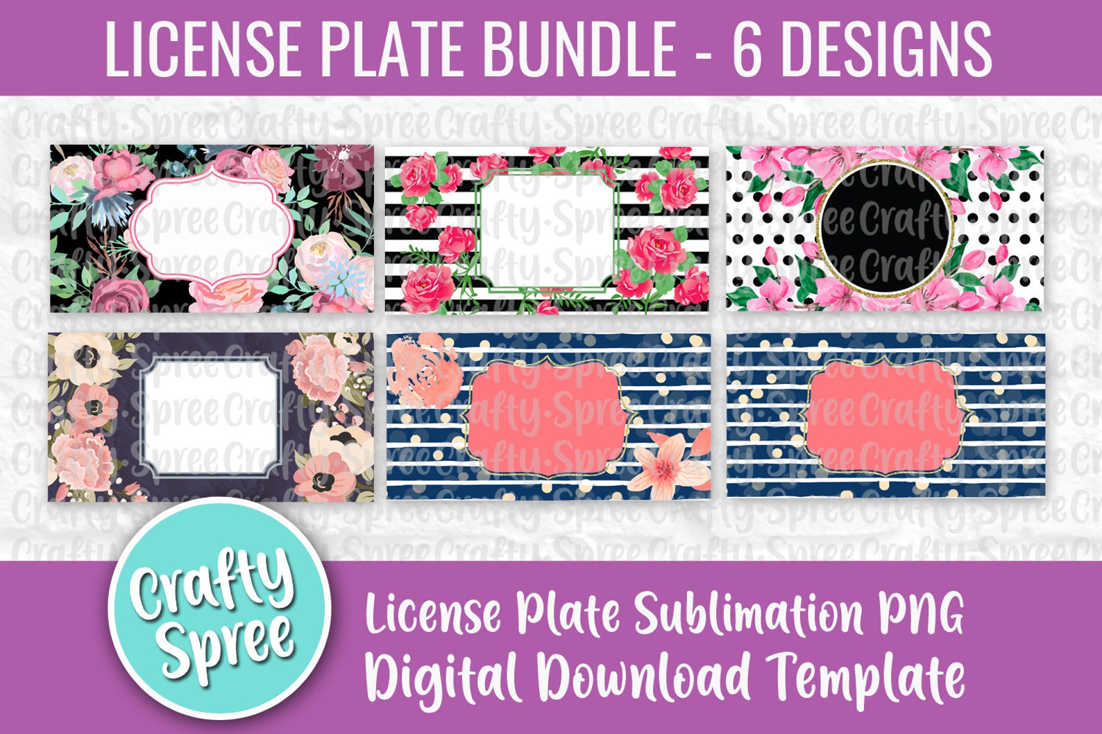 License Plate Sublimation Template Bundle PNG Instant Download | Etsy
