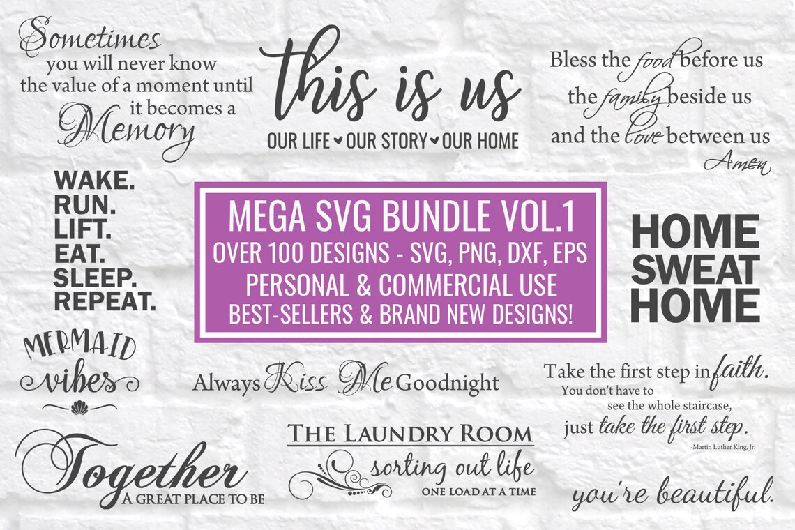 Mega SVG Cut File Bundle Over 100 Cut Files for Crafters | Etsy