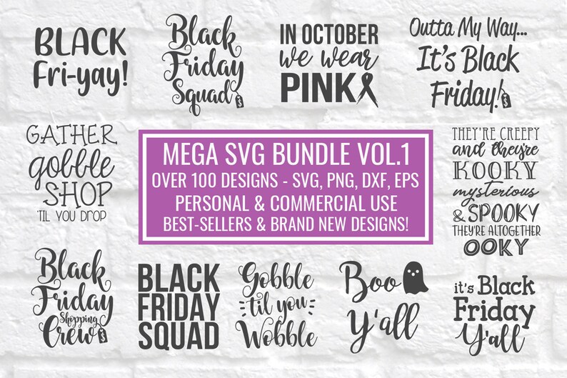 Mega SVG Cut File Bundle Over 100 Cut Files for Crafters - Etsy