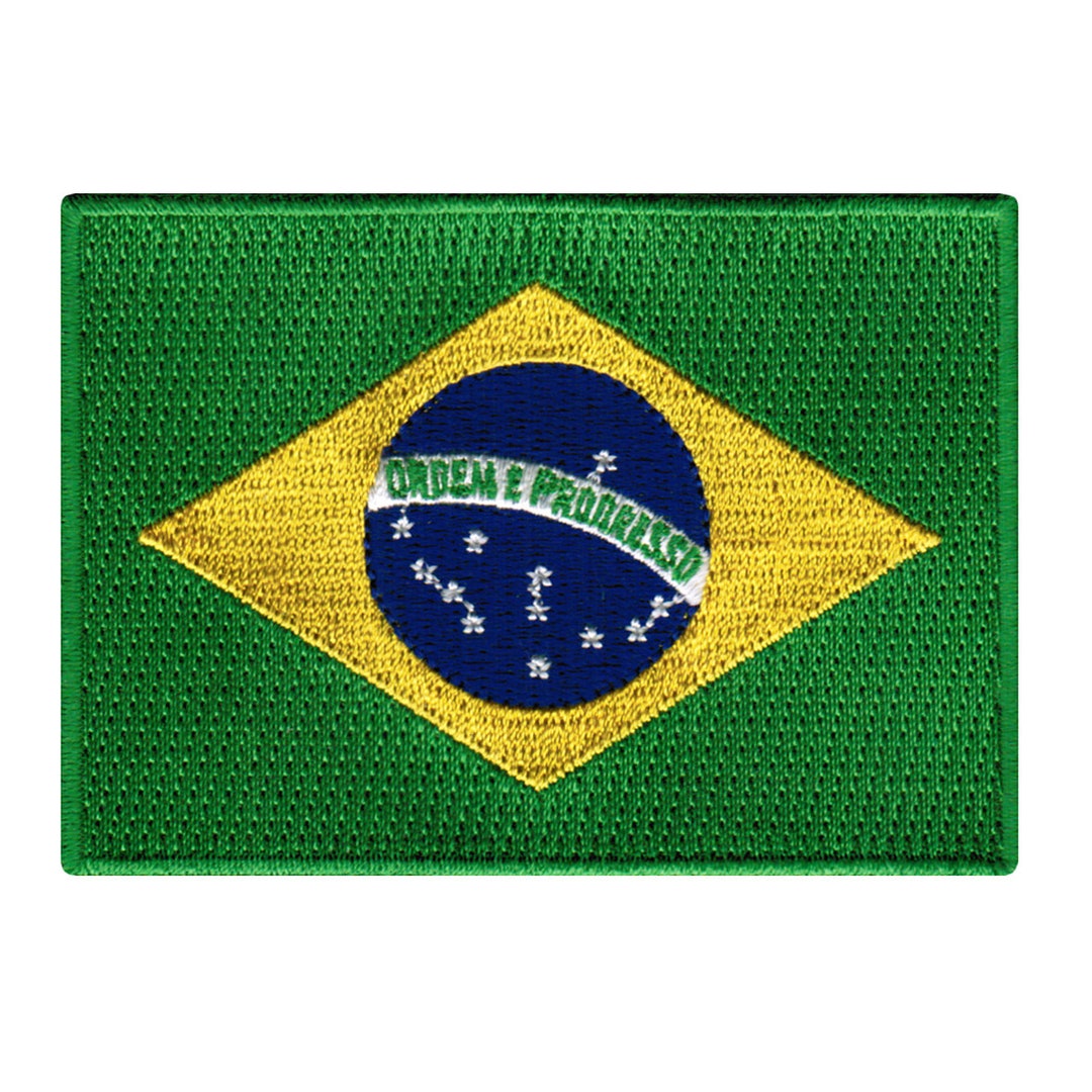 Brazil Flag Patch: Embroidered Iron-on Applique (3.5x2.5-inches) - Etsy