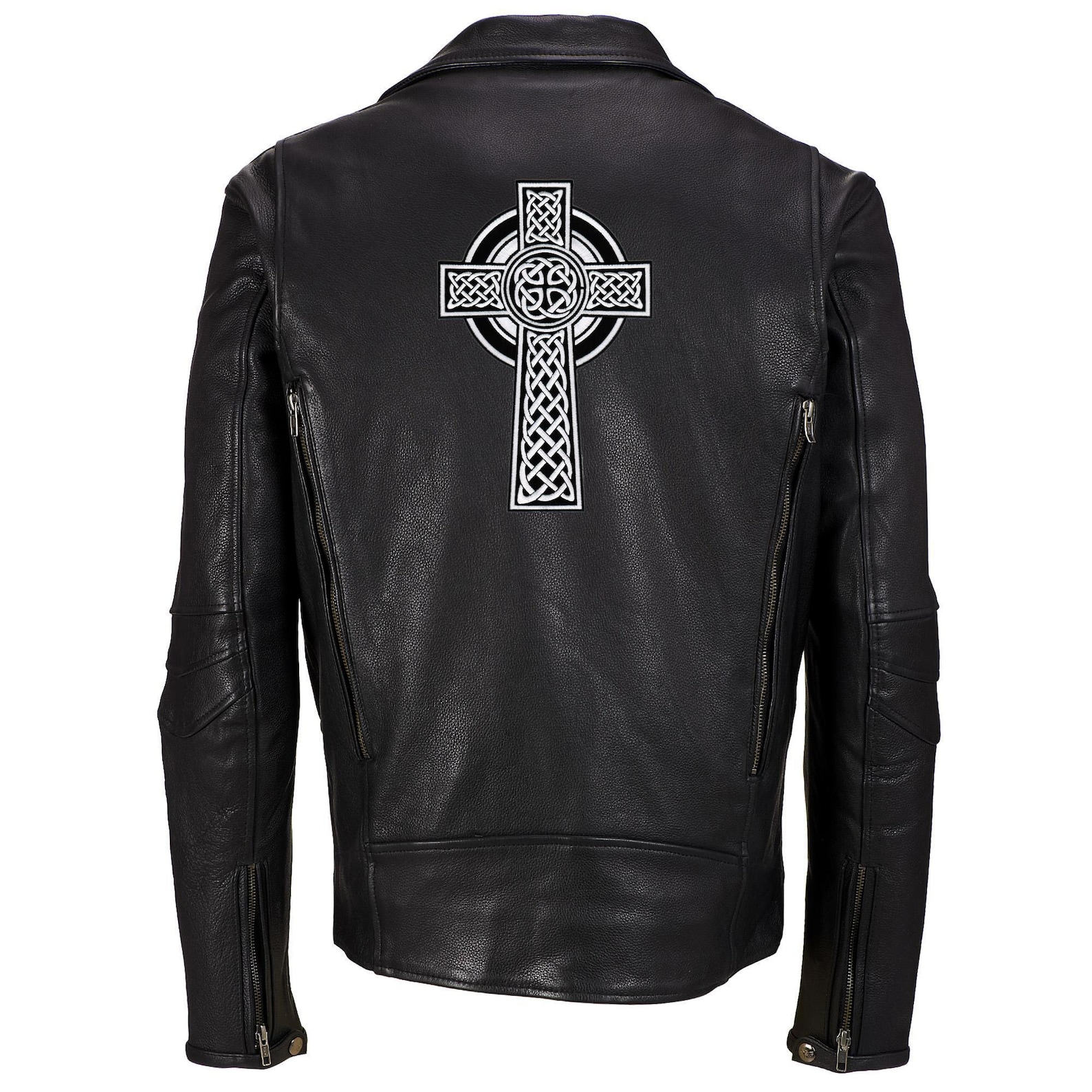 Large CELTIC CROSS PATCH Iron-on Embroidered Irish White Crucifix ...