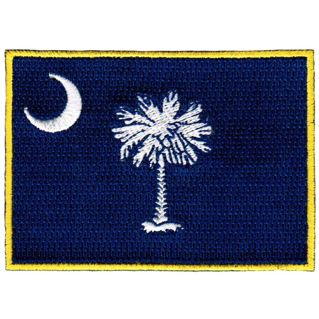 SOUTH CAROLINA State Flag PATCH Iron-on Embroidered Applique Top ...