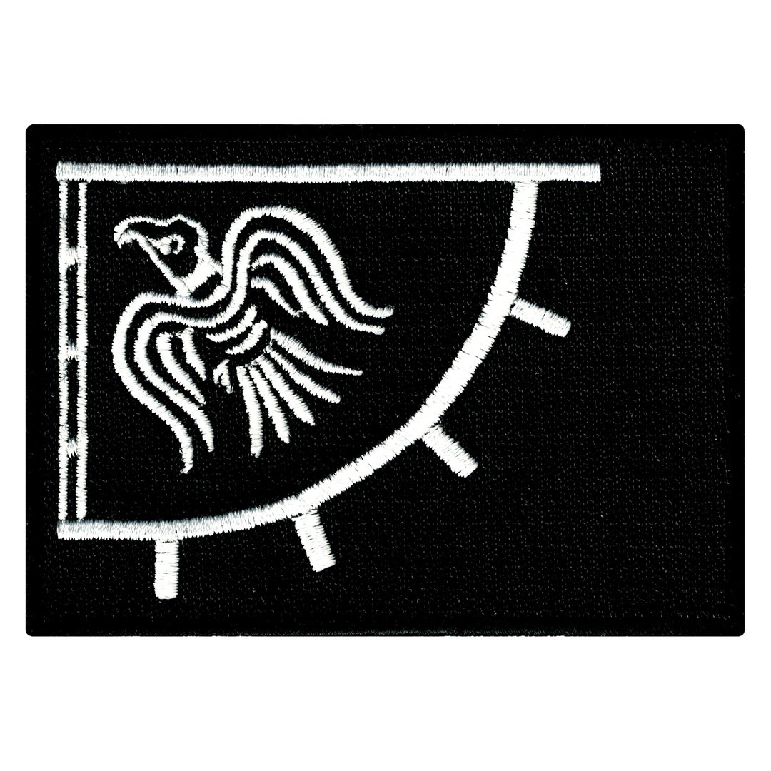 VIKING RAVEN BANNER Black Flag Patch Iron-on Embroidered Applique ...