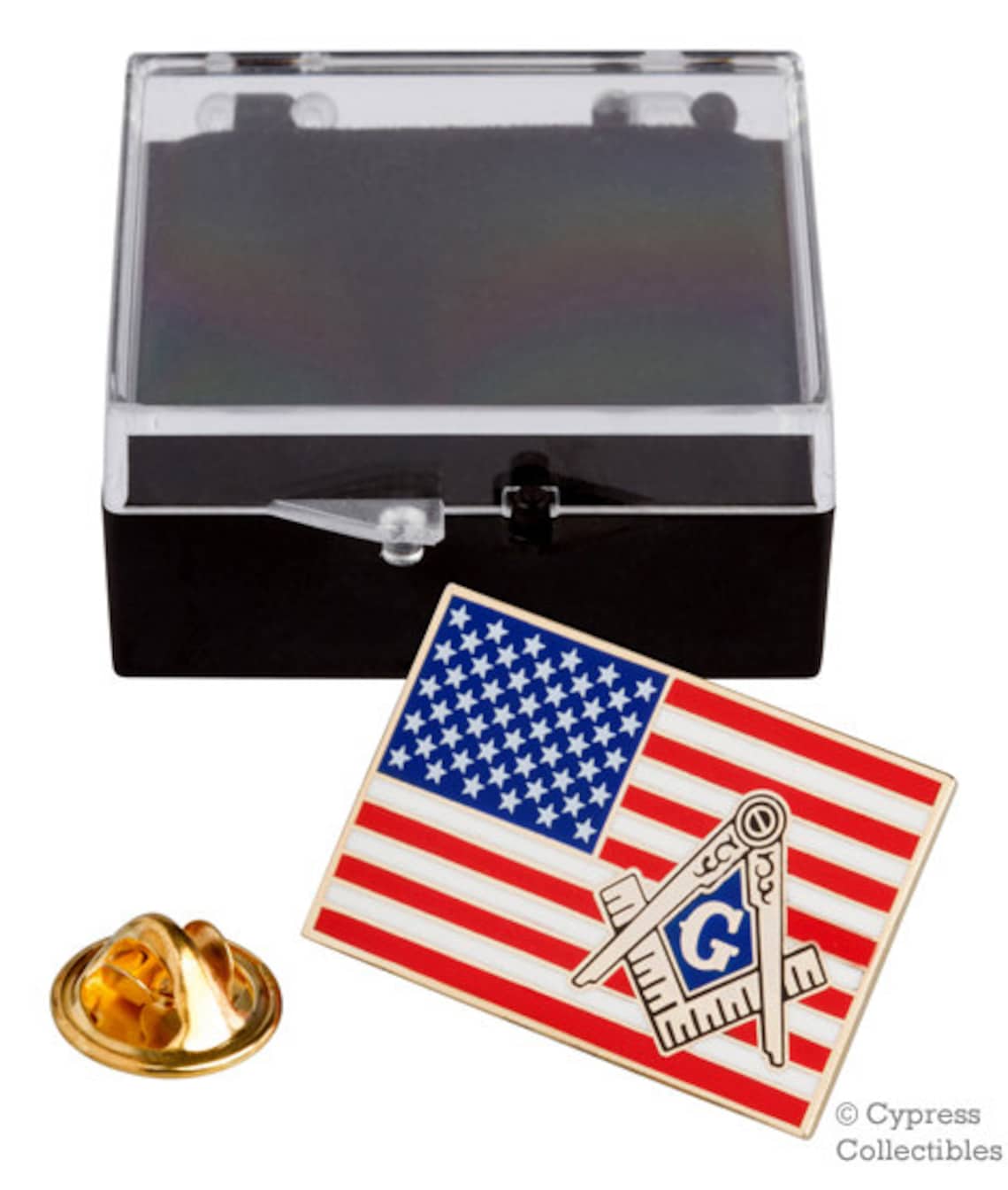 MASONIC LAPEL PIN American Flag Hard Enamel Freemason Mason - Etsy