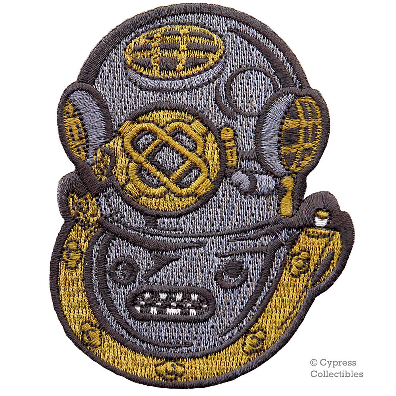 MARK V HELMET Navy PATCH Scuba Diving Iron-on Embroidered Applique Deep ...