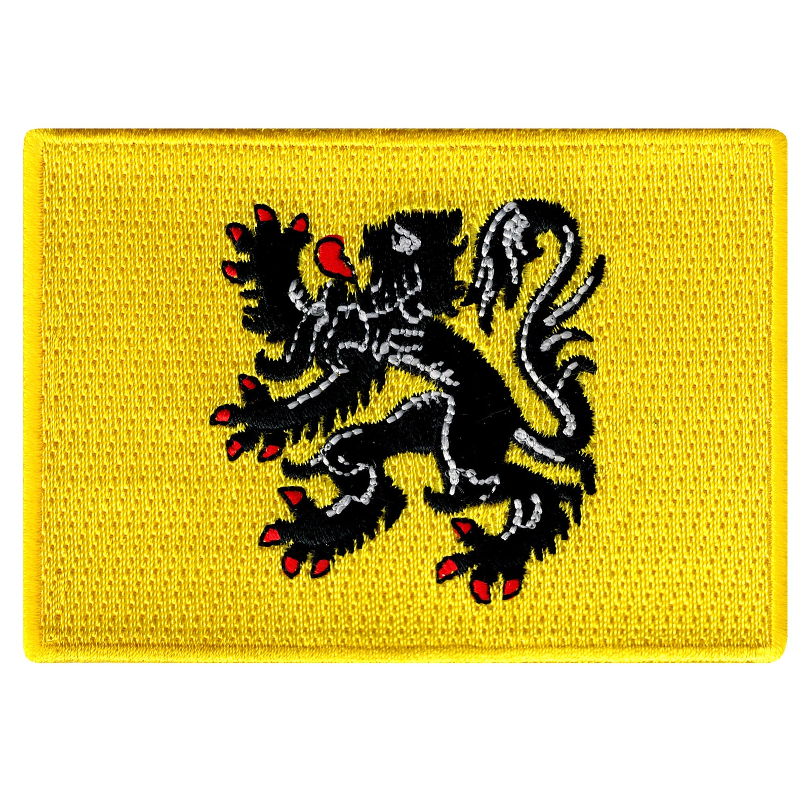 Flanders Flemish Flag Patch: Embroidered Iron-on Applique (3.5x2.5 ...