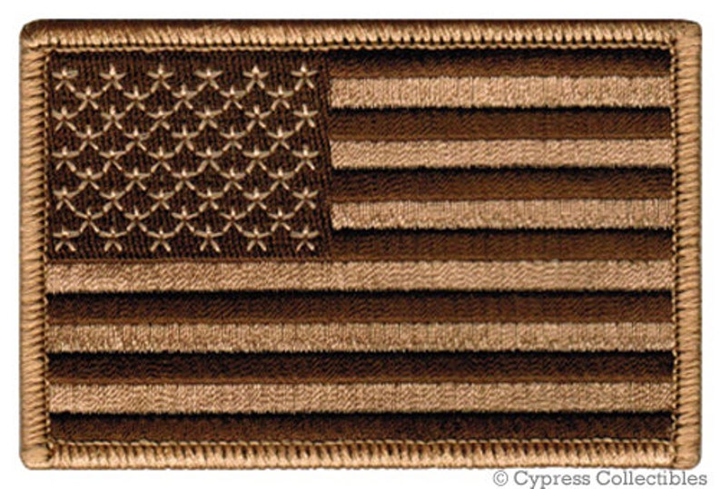 AMERICAN FLAG PATCH Camo Tan embroidered iron-on applique | Etsy