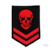 RED SKULL MILITARY Patch Chevron Iron-on Embroidered Applique Skeleton ...