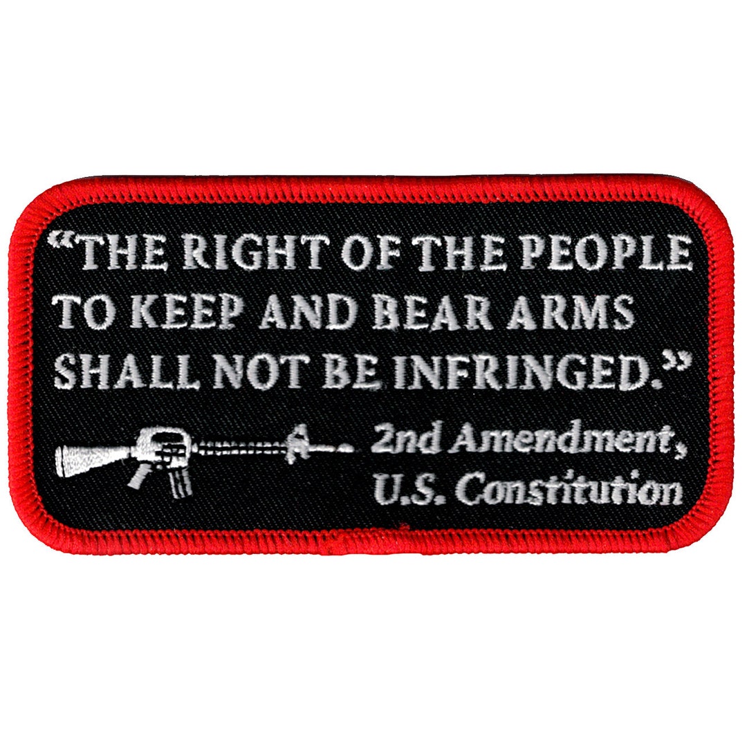 US CONSTITUTION PATCH Black Iron-on Embroidered Applique 2nd Second ...