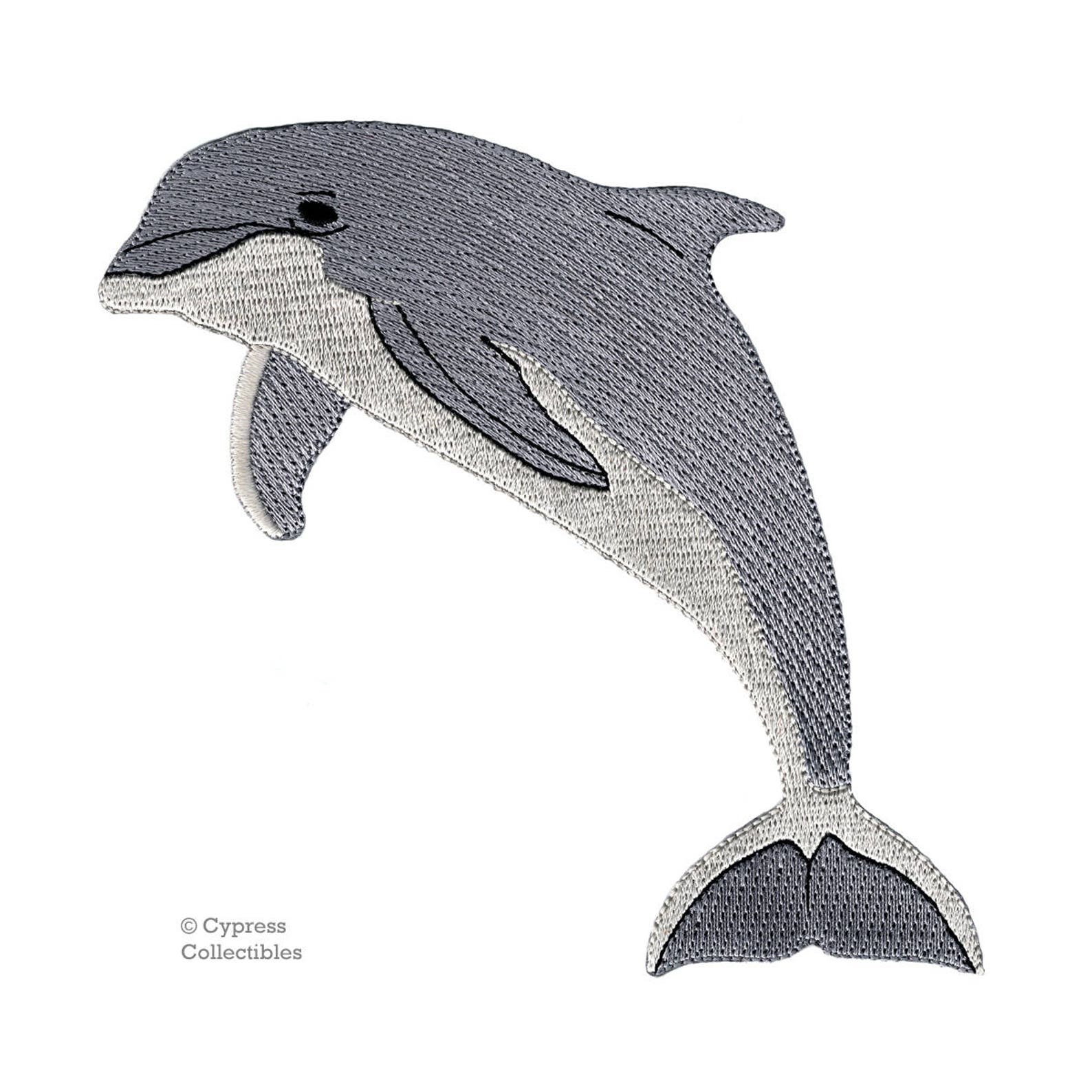 BOTTLENOSE DOLPHIN PATCH Iron-on Embroidered Porpoise Ocean | Etsy