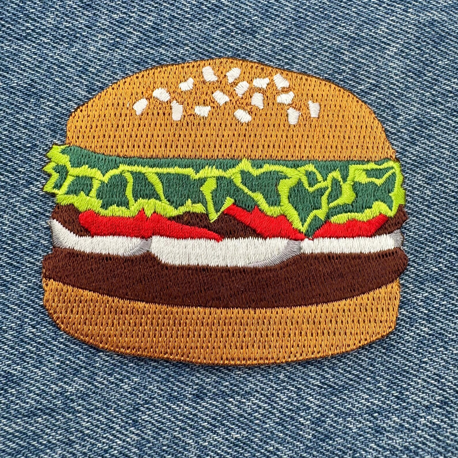HAMBURGER Embroidered PATCH Iron-on BURGER Applique - Etsy