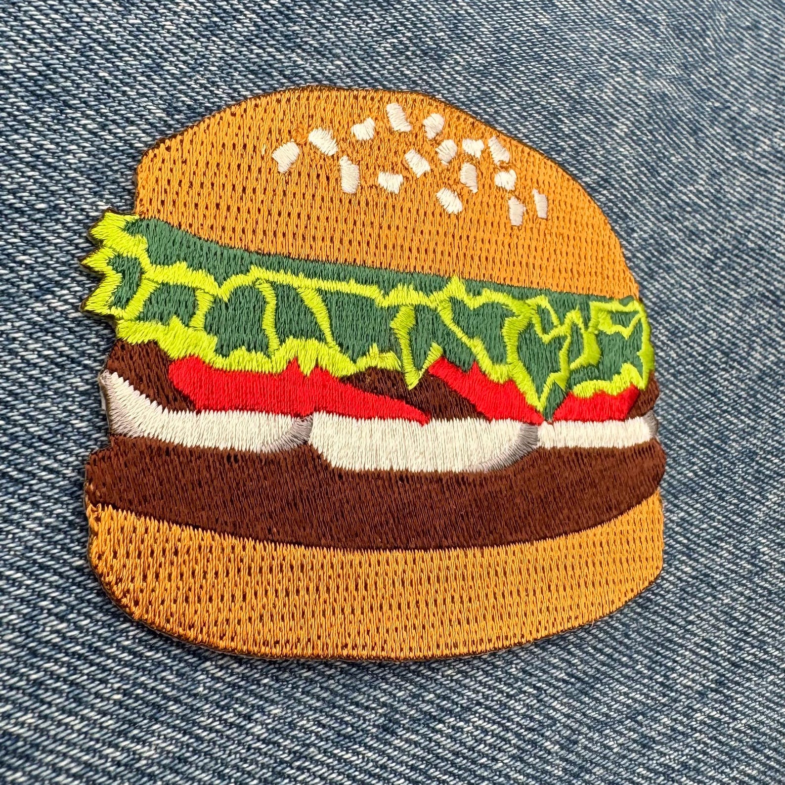 HAMBURGER Embroidered PATCH Iron-on BURGER Applique - Etsy