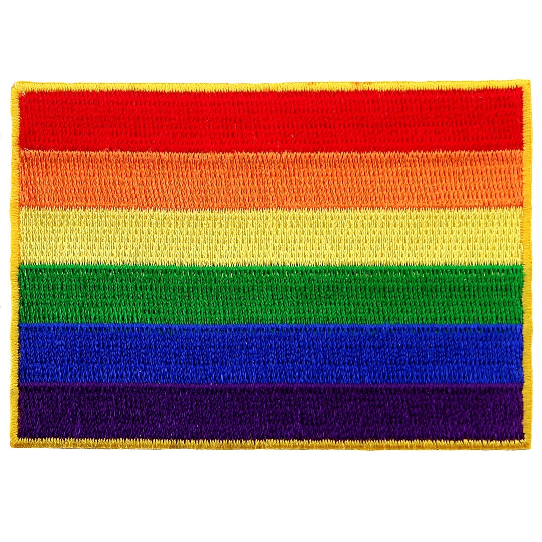 LGBTQ RAINBOW Flag Patch Iron-on Embroidered Applique Gay Lesbian LGBT ...