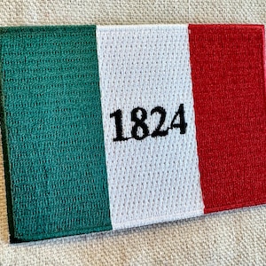 The ALAMO FLAG PATCH Iron-on Embroidered Applique Texas Revolution Davy ...