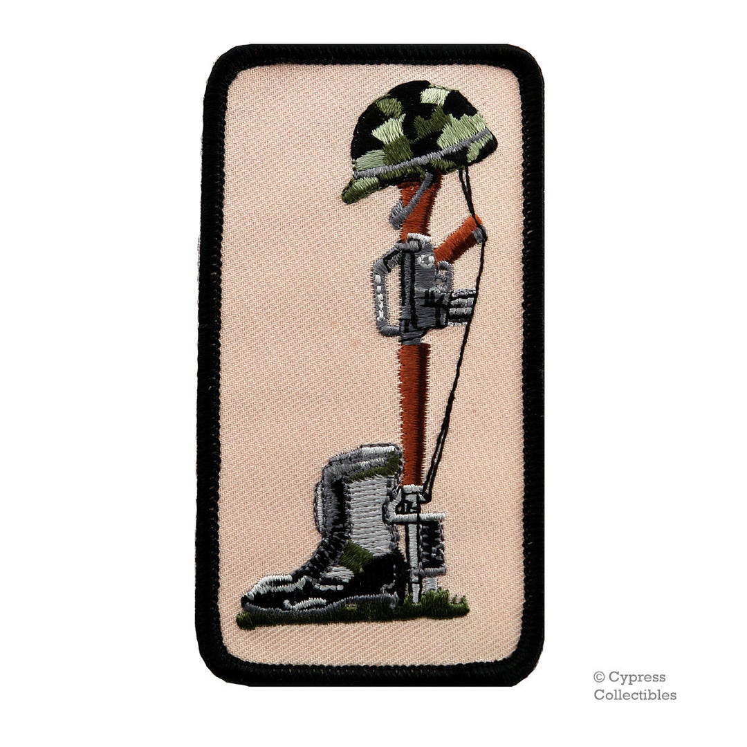 Fallen Soldier Battle Cross MILITARY KIA PATCH Embroidered Iron-on ...