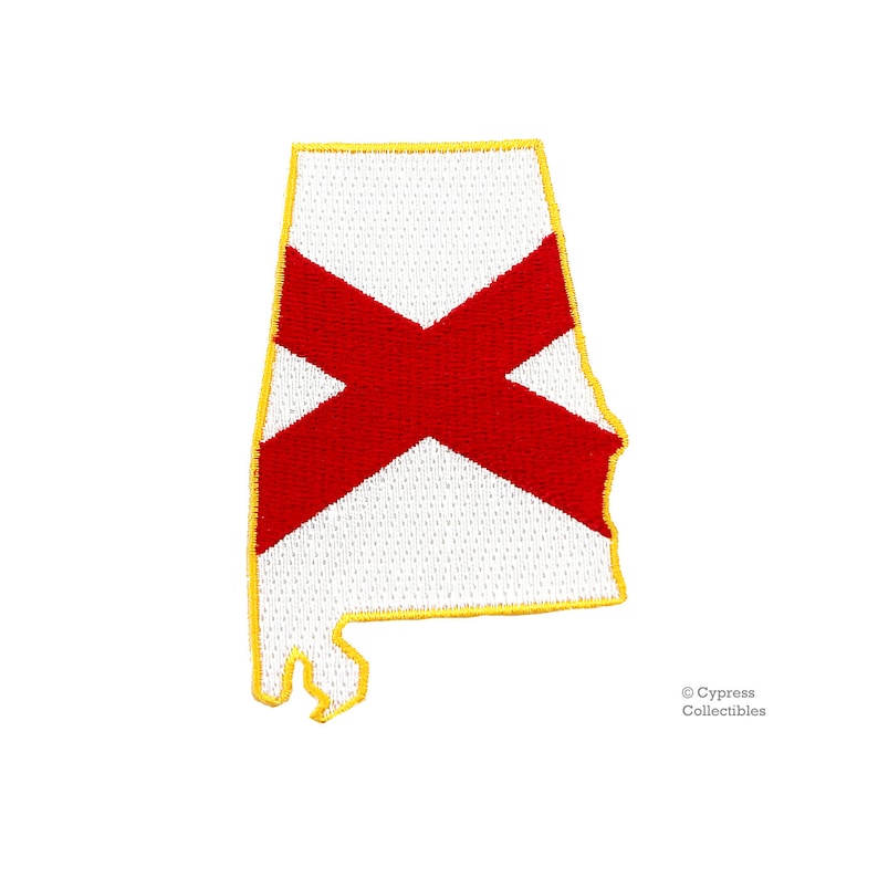 ALABAMA Outline Shape STATE Flag PATCH Iron-on Embroidered | Etsy