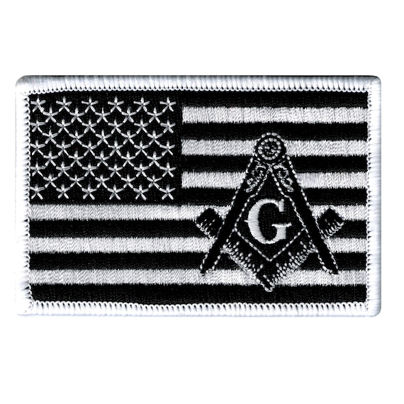 FREEMASON MASONIC USA Flag Patch iron-on embroidered applique | Etsy