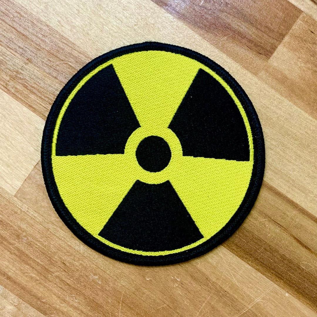 NUCLEAR SYMBOL PATCH Embroidered Iron-on Zombie Symbol Warning Sign ...