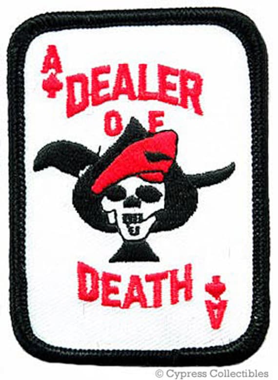 DEALER of DEATH Iron-on PATCH Embroidered Applique Skull | Etsy