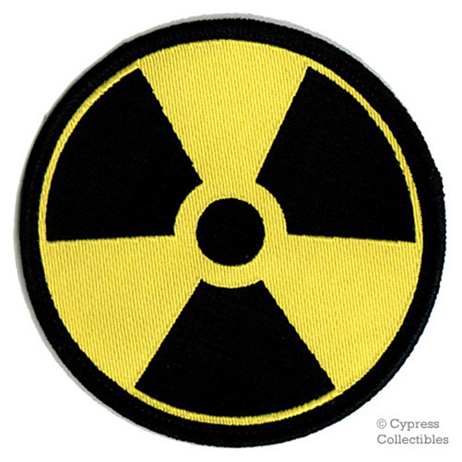 NUCLEAR SYMBOL PATCH Embroidered Iron-on Zombie Symbol Warning Sign ...