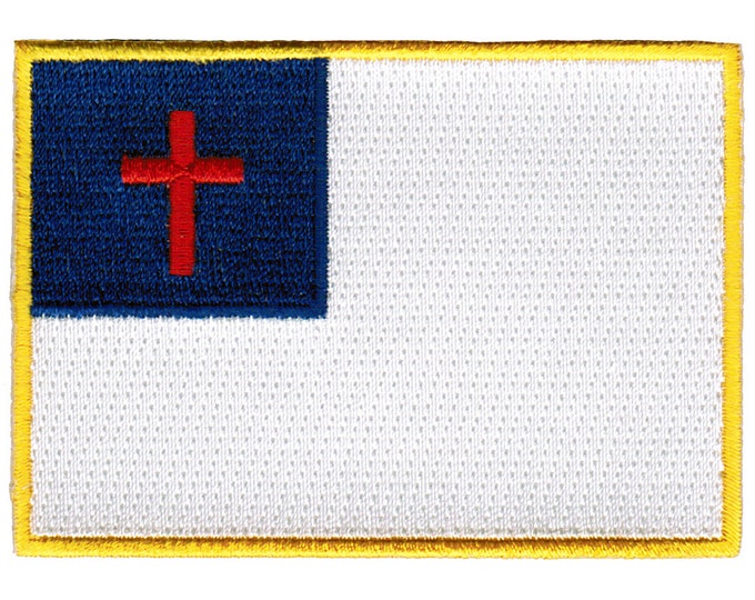 CHRISTIAN CROSS FLAG Patch Embroidered Iron-on Religious - Etsy