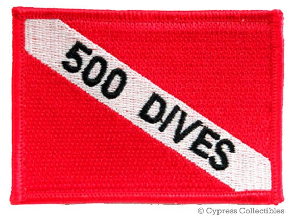 500 Dives DIVER DOWN FLAG Patch Scuba Diving embroidered | Etsy