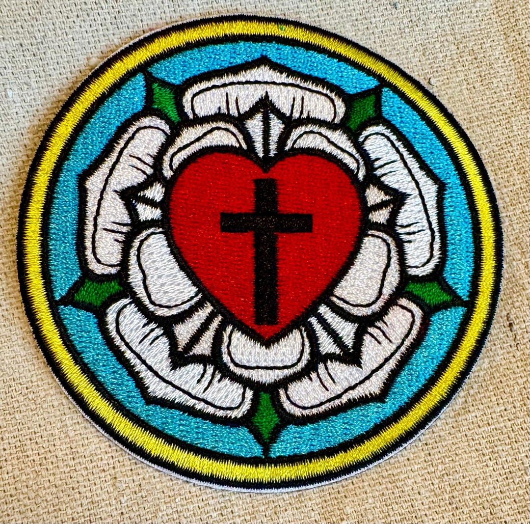Luther Rose Embroidered Patch: Christian Heart Cross Church Emblem - Etsy