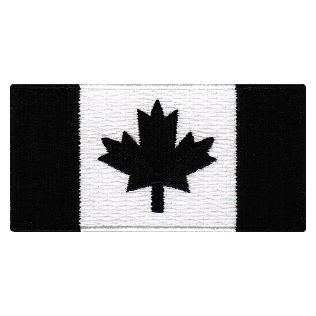 Black Canada Flag Patch: Embroidered Iron-on Applique (3.5x1.75-inches) - Etsy