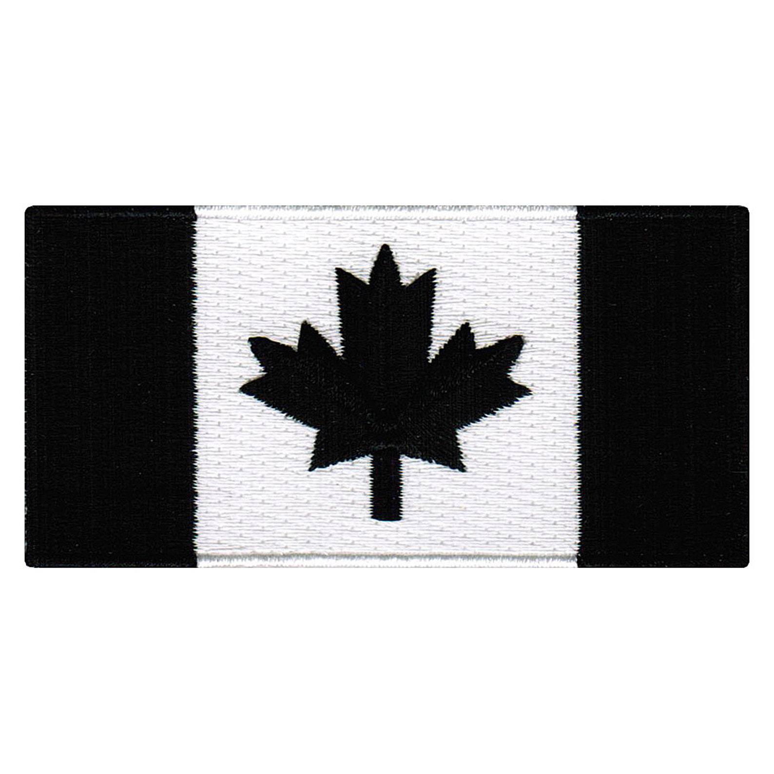 Black Canada Flag Patch: Embroidered Iron-on Applique (3.5x1.75-inches ...
