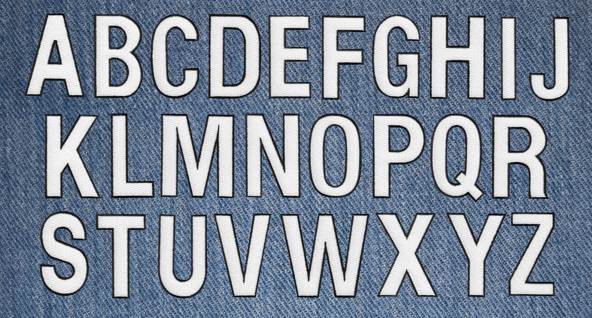 White ALPHABET LETTERS PATCH embroidered iron-on applique | Etsy