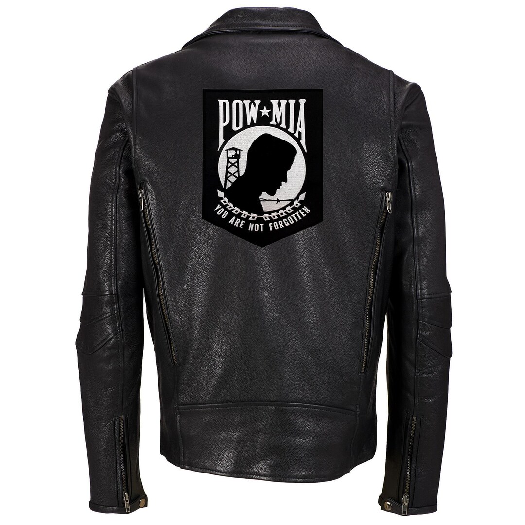 Large POW-MIA PATCH Black/white Iron-on Embroidered Applique Military ...