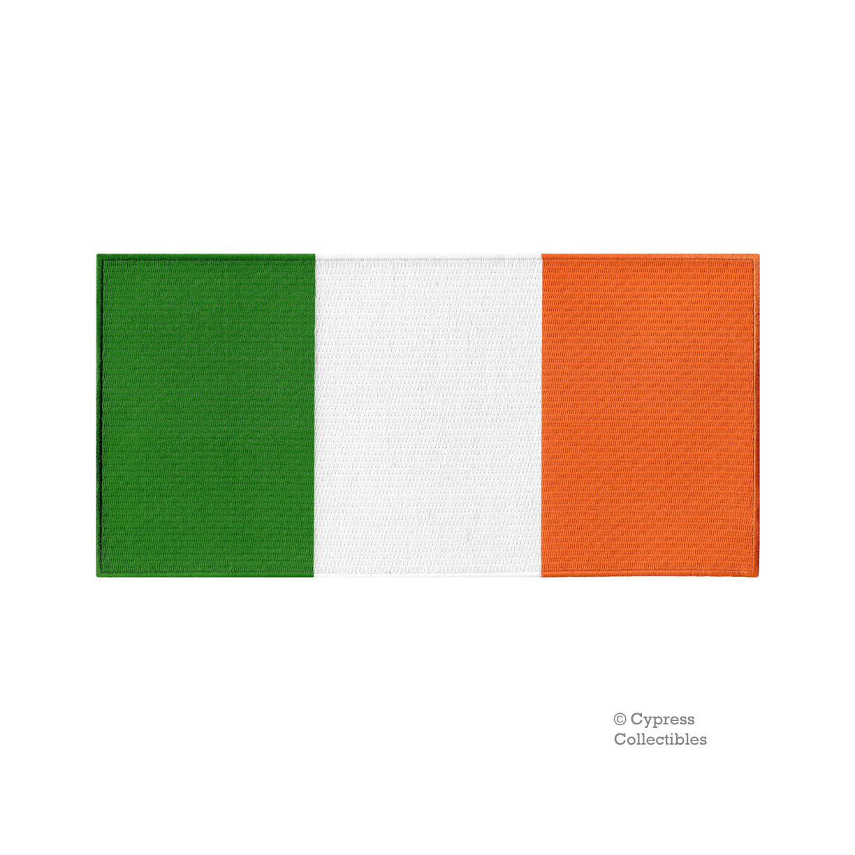 Large Ireland Flag Patch: Iron-on Embroidered Applique (11x5.5 Inches ...