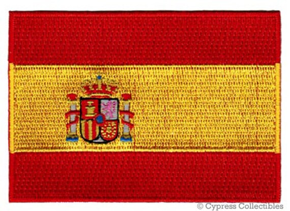 SPAIN FLAG PATCH iron-on embroidered applique Top Quality | Etsy