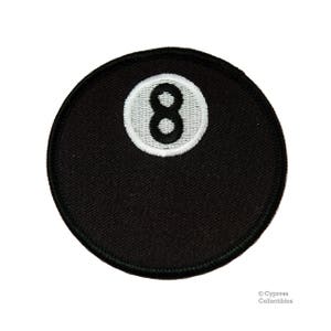 EIGHT BALL PATCH Iron-on Embroidered Applique Billiards Pool Emblem ...