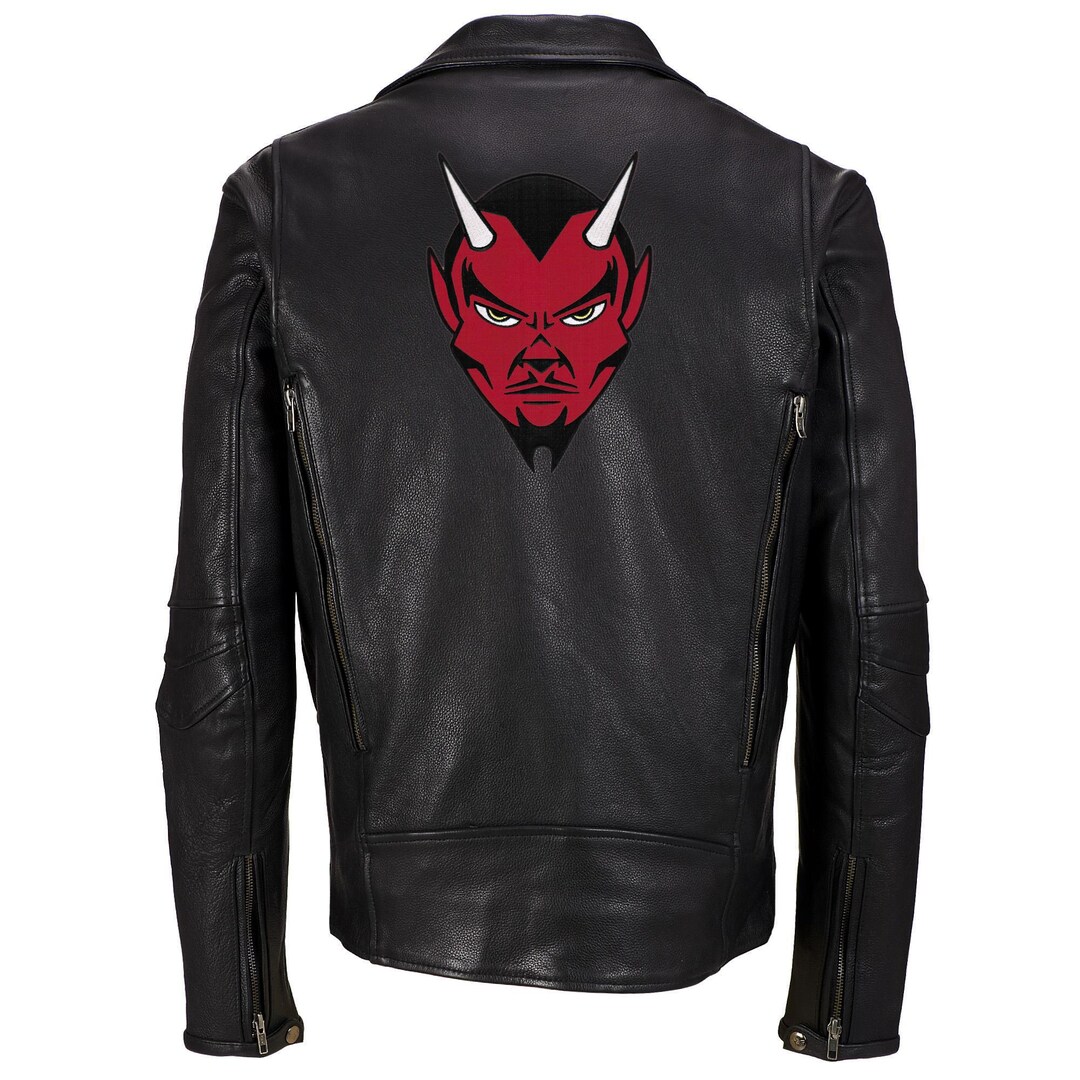 Large Red Devil Patch: Embroidered Iron-on Applique, Biker Satan Symbol ...