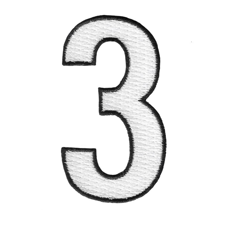 White NUMBERS PATCH Embroidered Iron-on Applique NUMERALS - Etsy