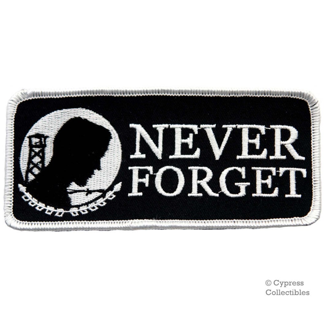 POW-MIA PATCH Never Forget Iron-on Embroidered Applique Military Emblem ...