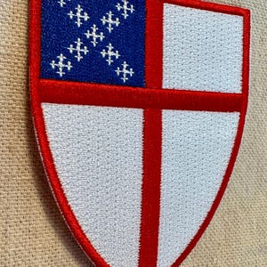 EPISCOPAL SHIELD PATCH Iron-on Embroidered Episcopalian Church Applique ...
