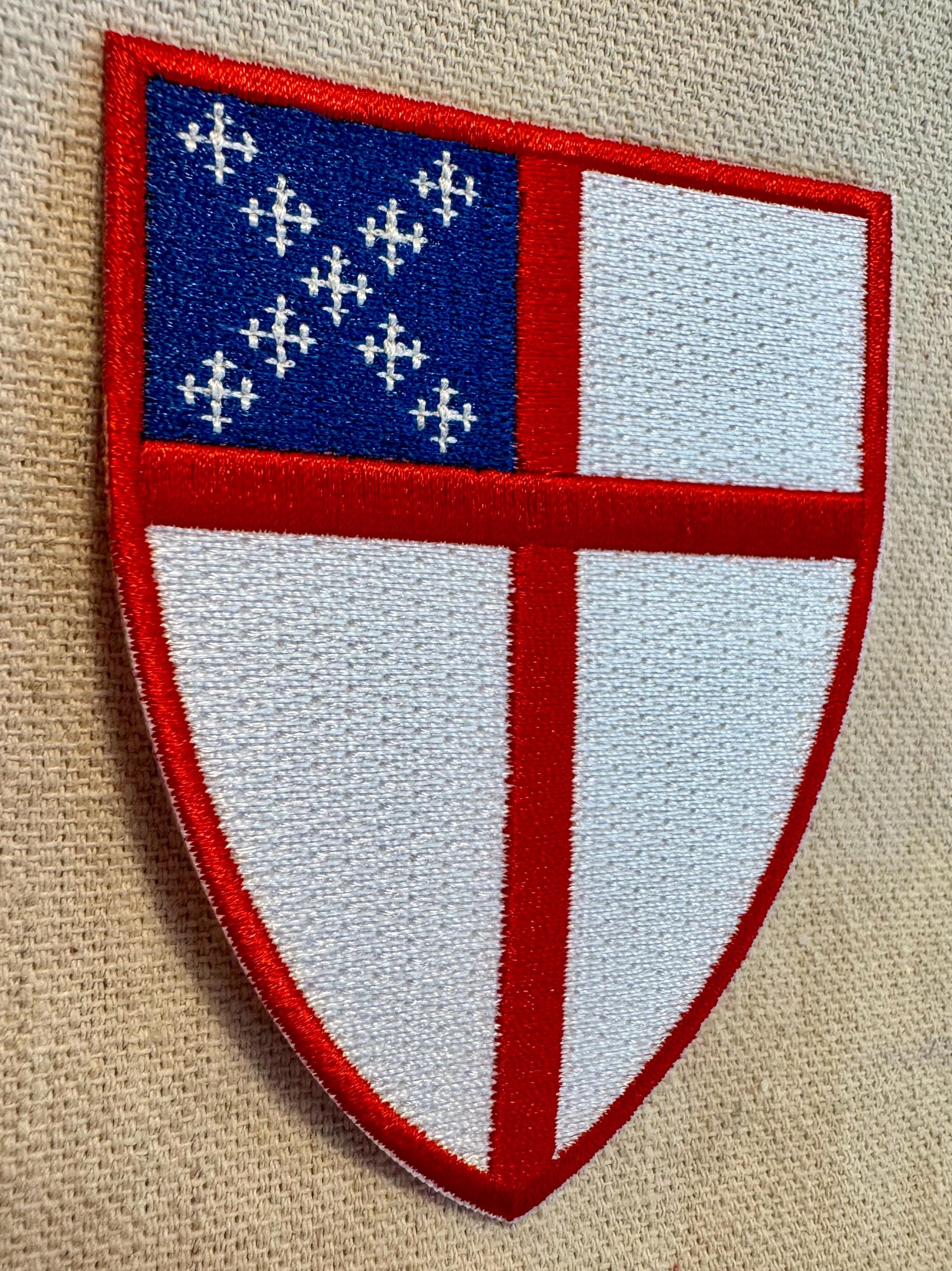 EPISCOPAL SHIELD PATCH Iron-on Embroidered Episcopalian Church Applique ...