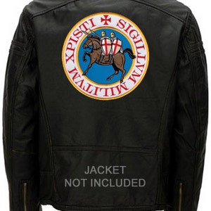 LARGE KNIGHTS TEMPLAR Seal Patch Iron-on Embroidered White Crusades ...